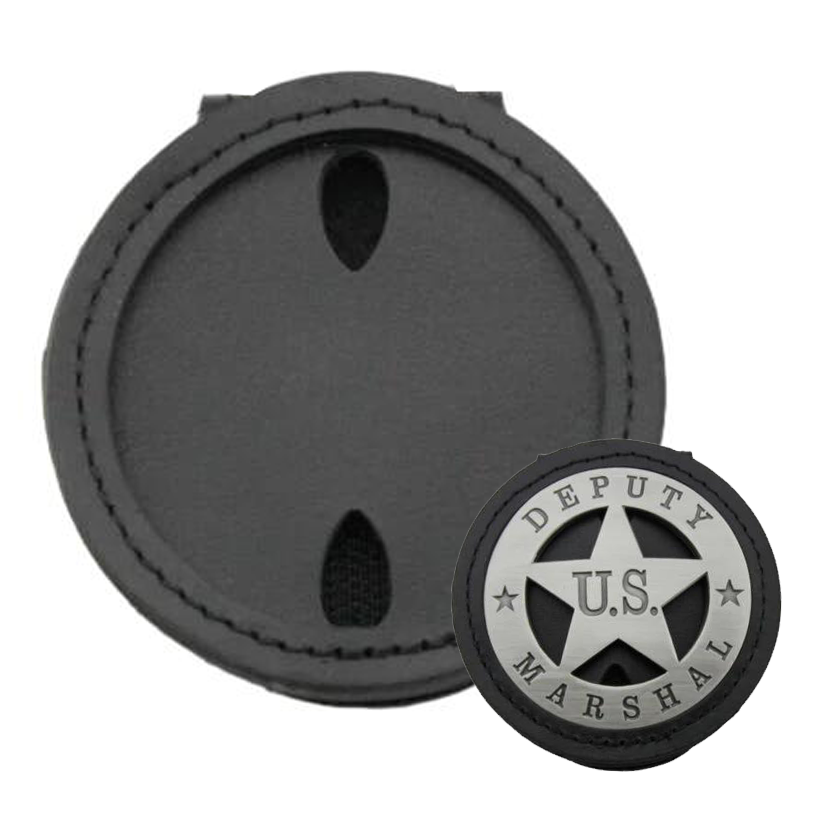 Genuine Leather Embedded Cut-out Holder For Round US MARSHAL & Other P ...