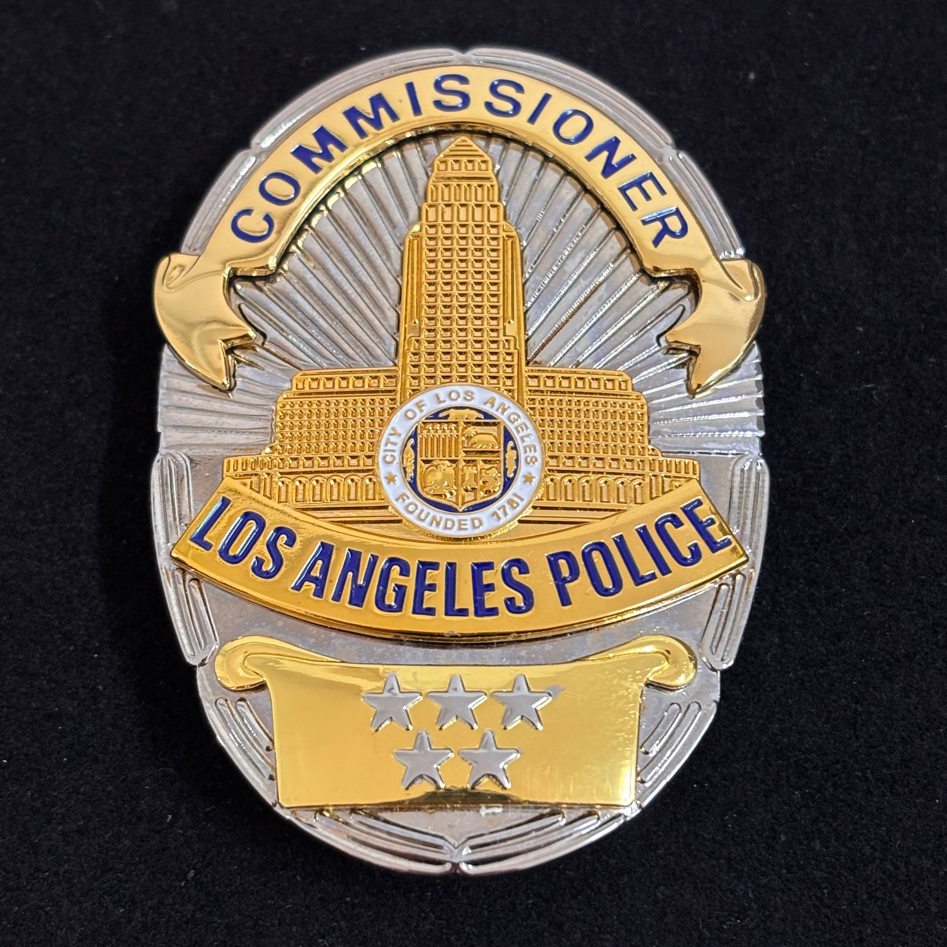 LAPD Commissioner Los Angeles Police Badge Replica Movie Props 5 Stars ...