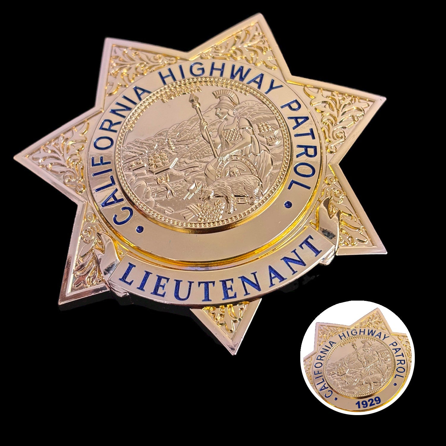 US CHP Lieutenant highway patrol Badge Replica Movie Props Customizabl ...