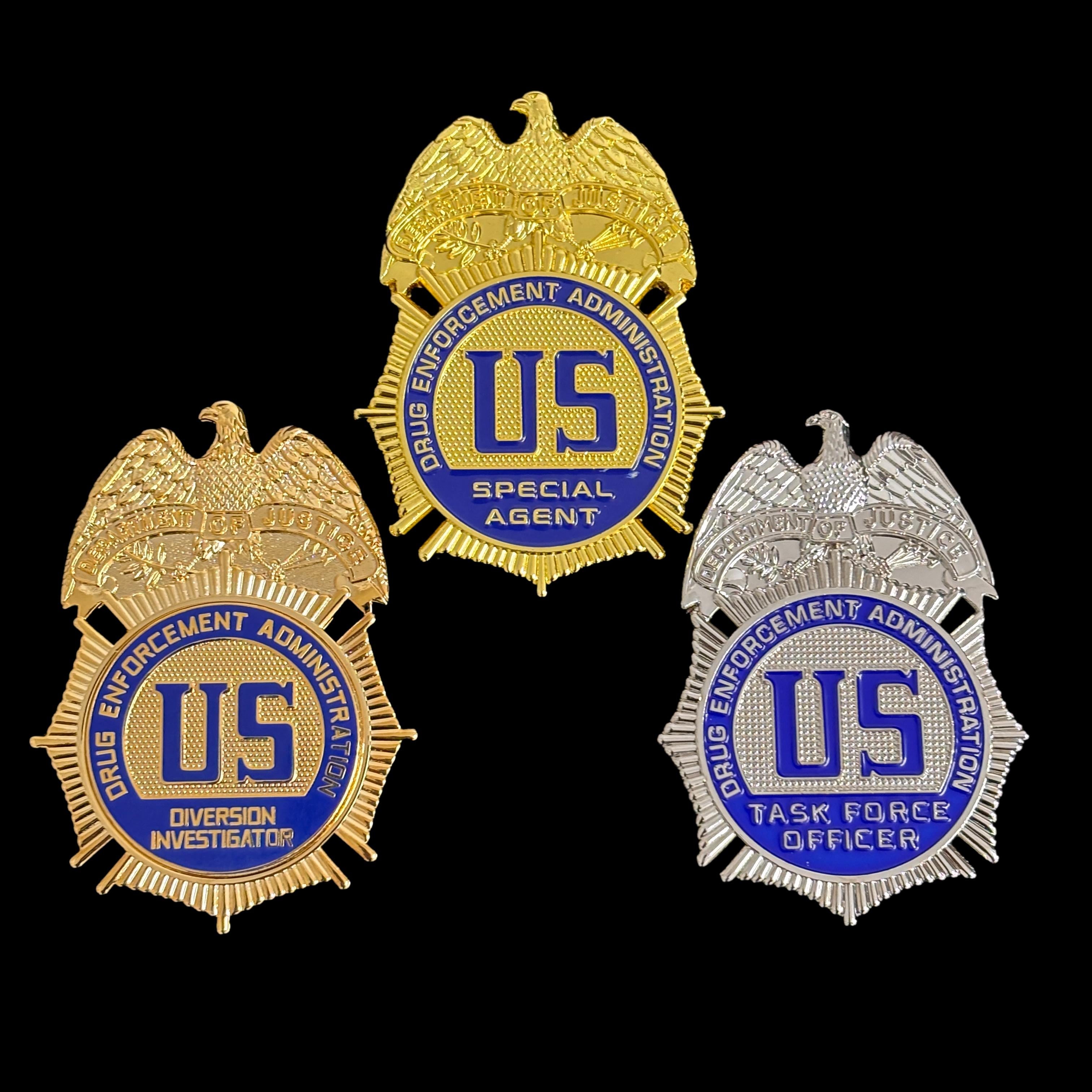 3 US DEA Police badge Set Replica Movie Props – Badgedepots
