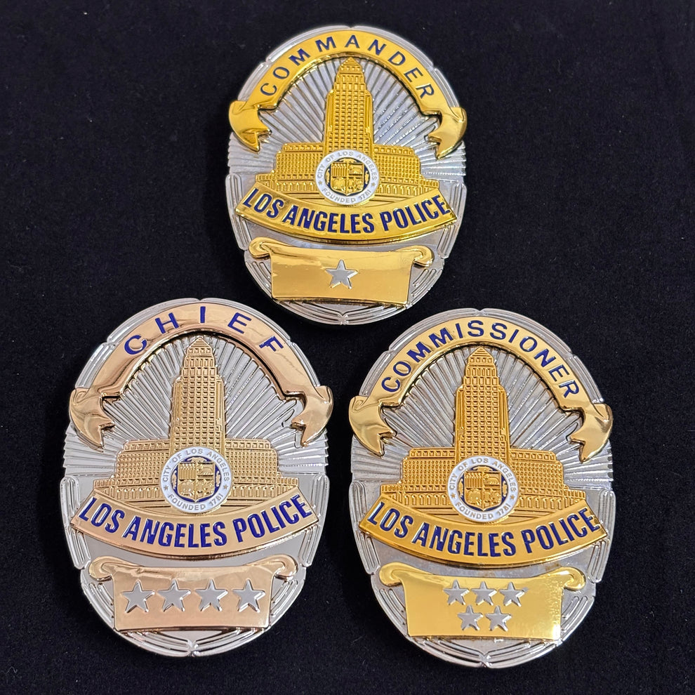 3 LAPD Los Angeles Police Badge Set Replica Movie Props – Badgedepots