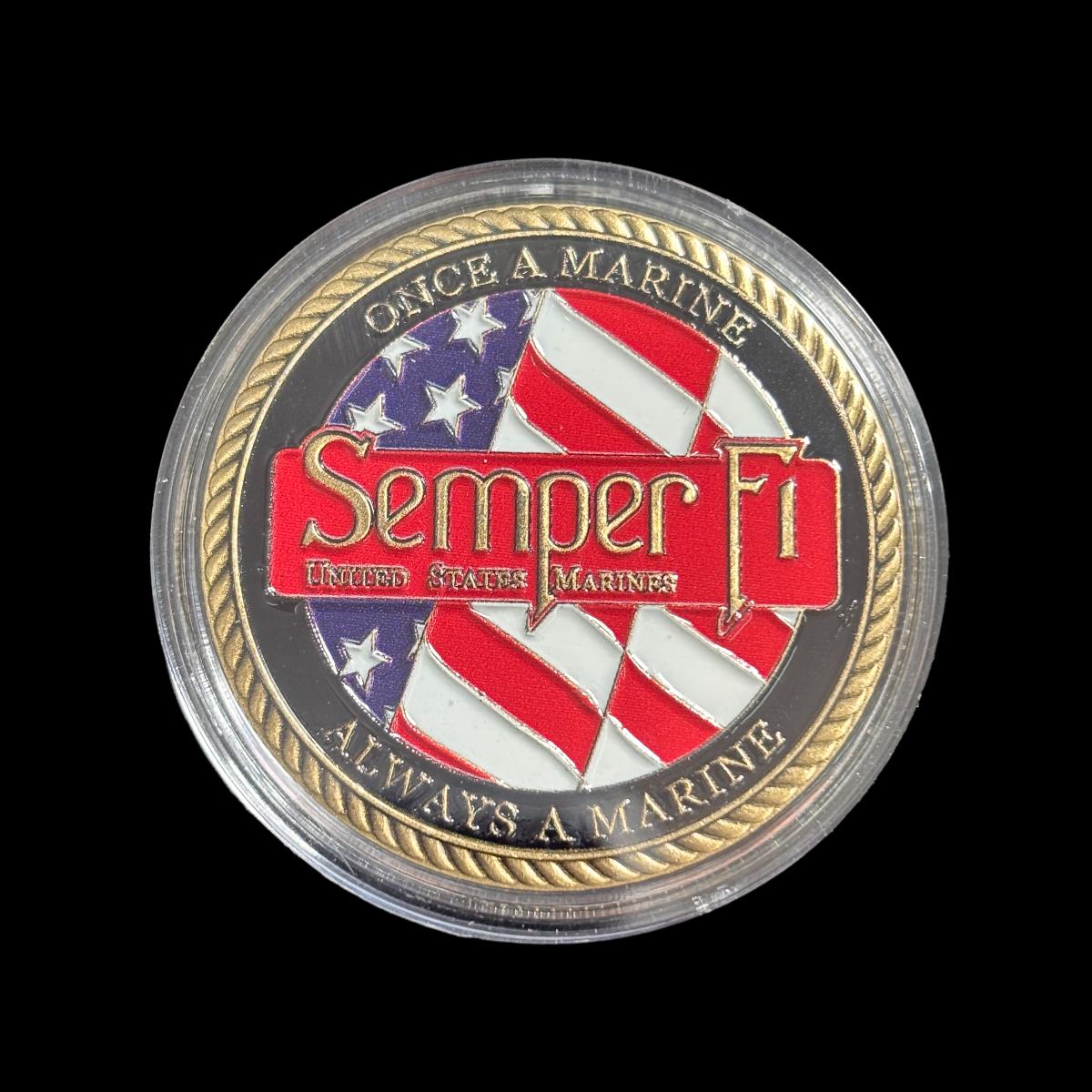 ONCE A MARINE ALWAYS A MARINE Challenge Coin – Badgedepots